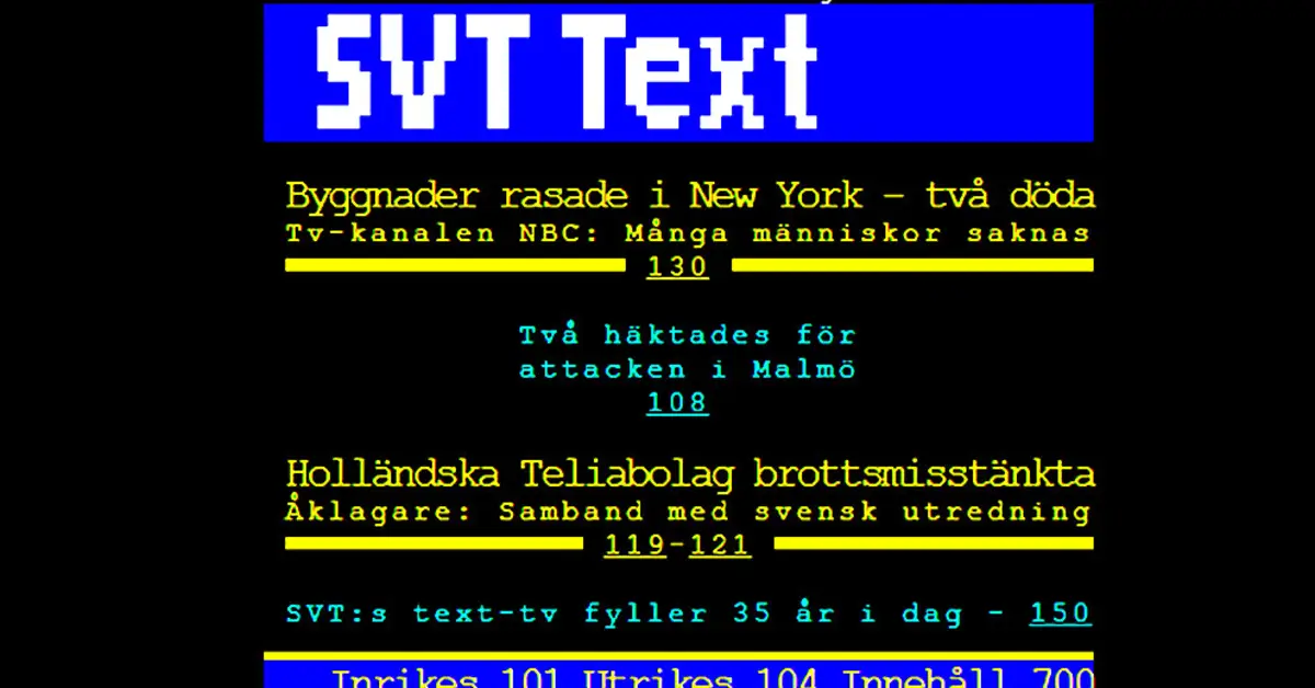 Text TV - Guiden om Text TV → Streamat.se