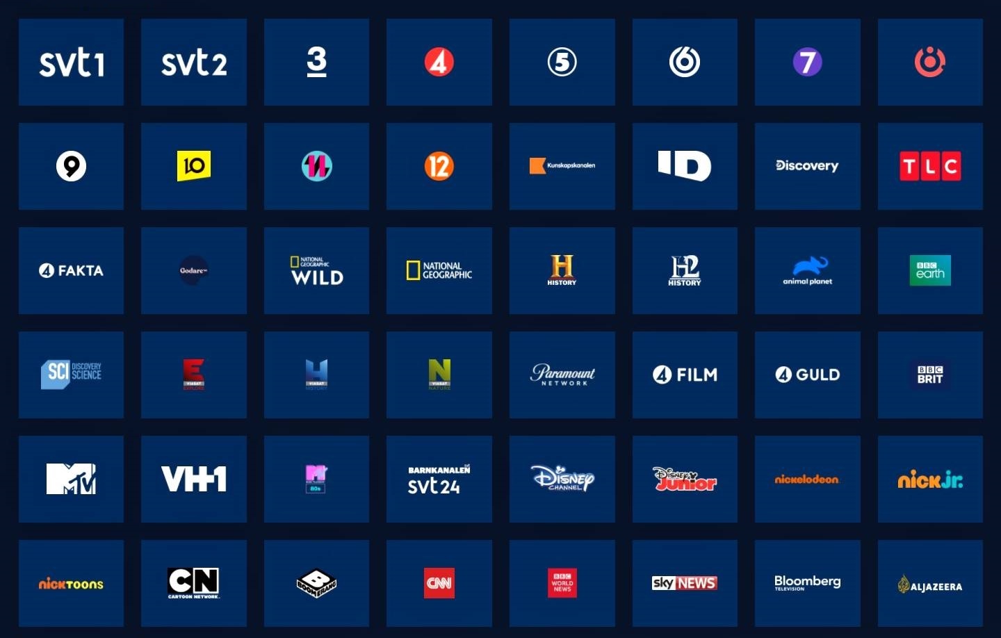 Kanaler - Guiden om TV Kanaler → Streamat.se